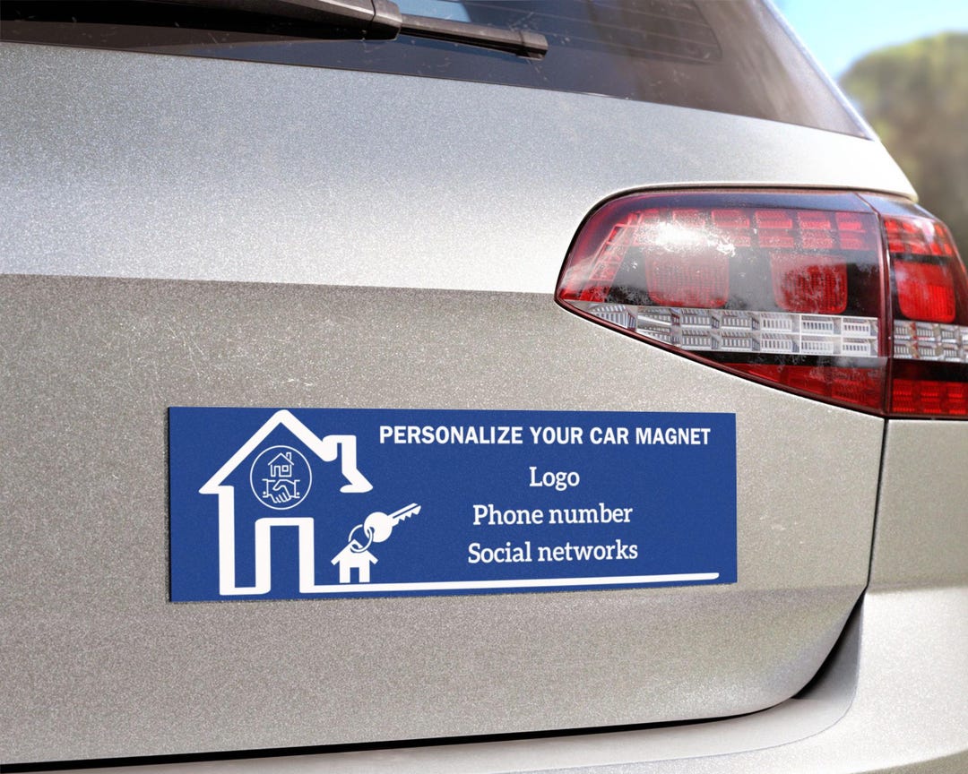 Realtor Logo Car Magnet, Custom Real Estate Bussines Bumper Car Magnet ...