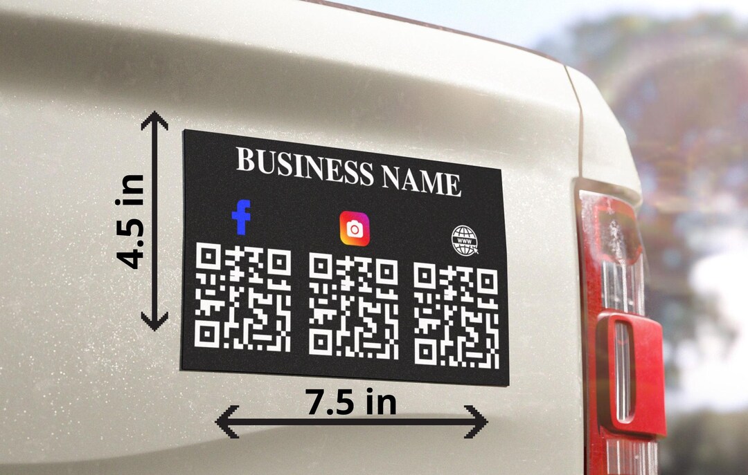 Personalized Car Magnet, QR Code Sign Business Bumper Magnet, Custom QR ...