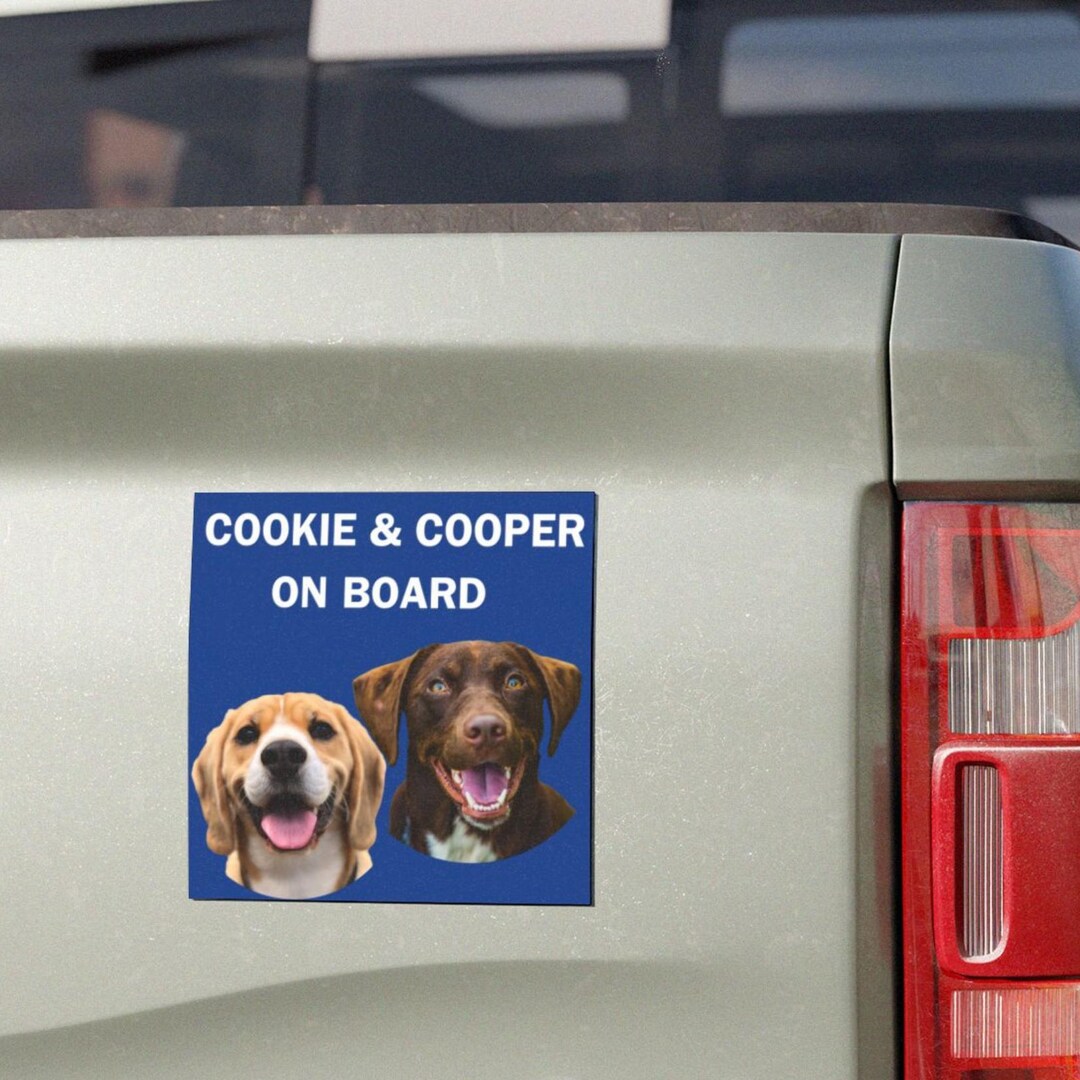 Custom Photo Pet Car Magnet, Personalized Picture Dog Bumpers Magnetic ...