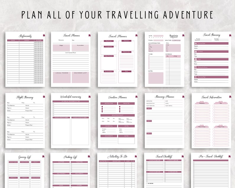 Ultimate Digital TRAVEL PLANNER Printable Hyperlinked Trip Planner ...