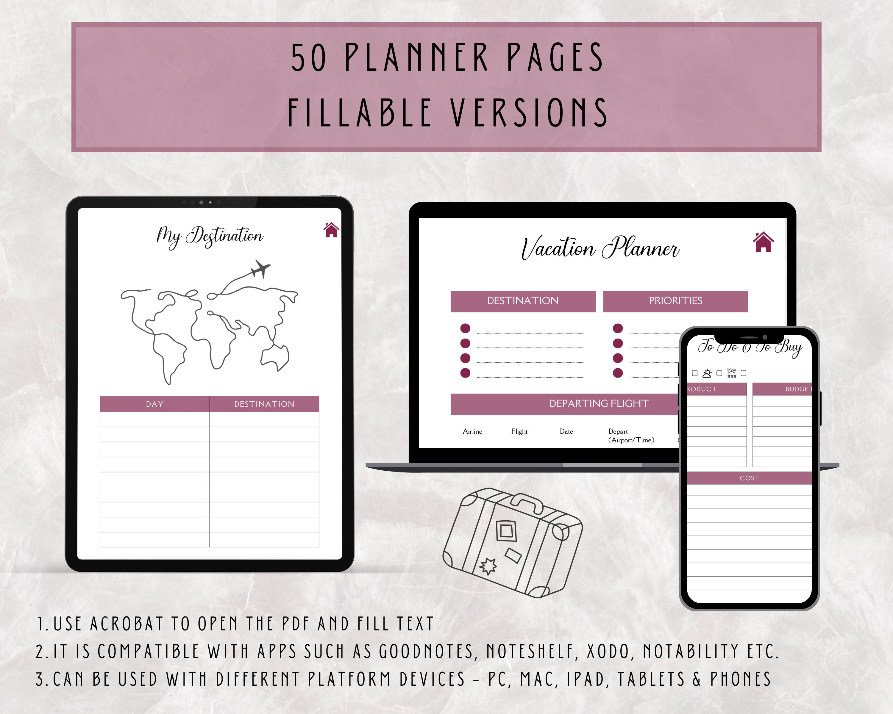 Ultimate Digital TRAVEL PLANNER Printable Hyperlinked Trip Planner ...