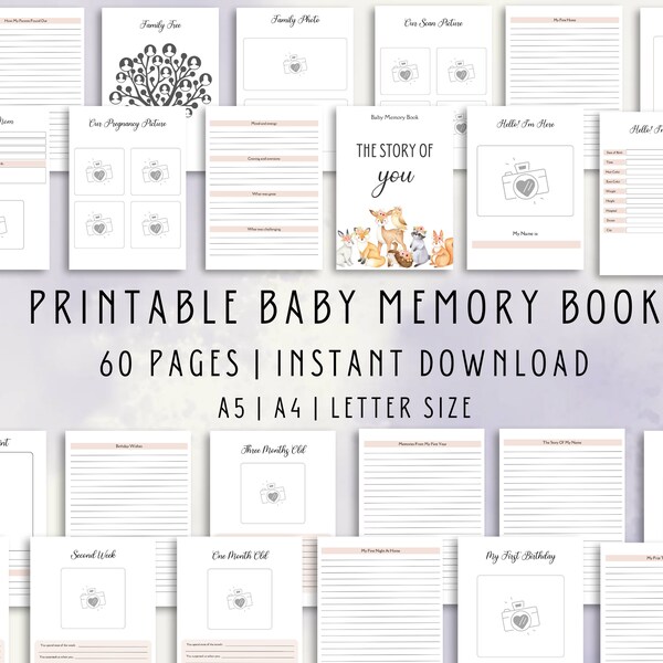 Baby Journal Book - Etsy