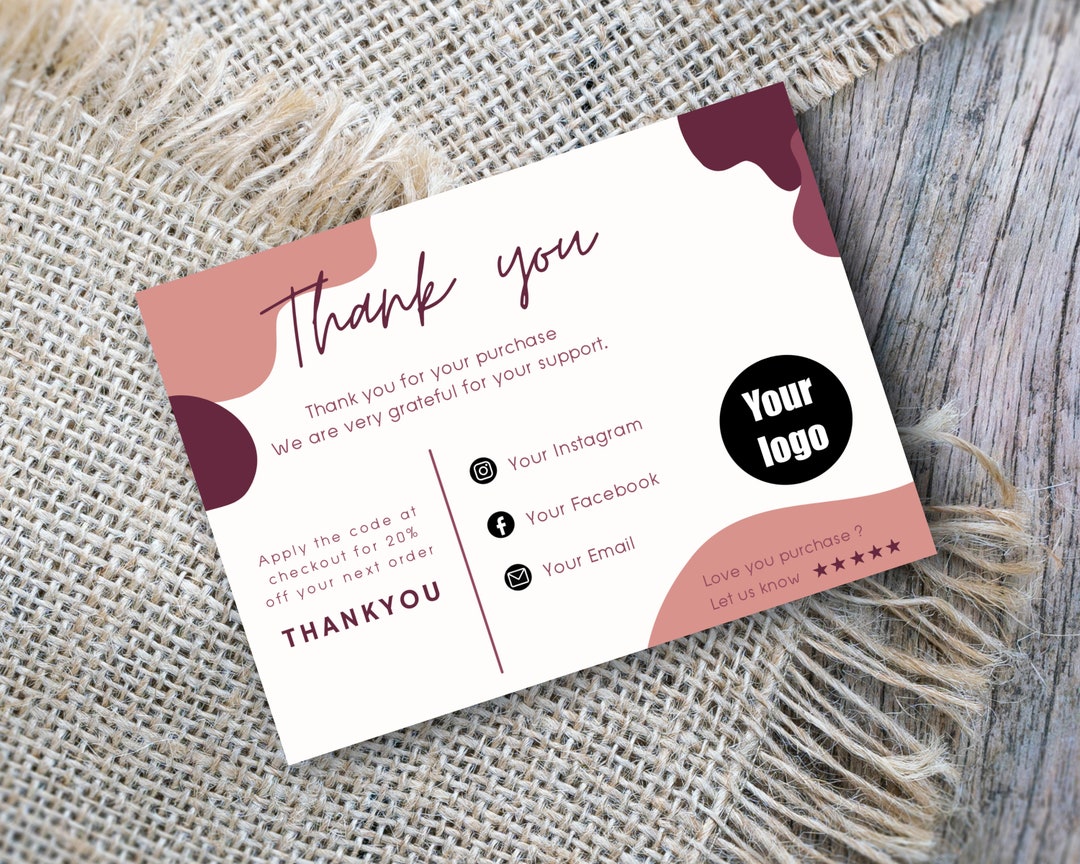 Creative Thank You Card Template Elevate Your Packaging With a Personal ...