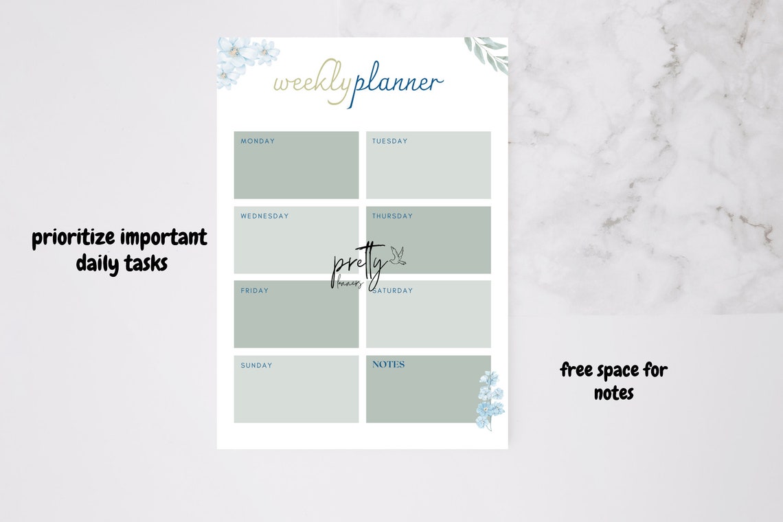 Printable Weekly Planner Sheet, Printable Weekly Schedule, Weekly ...