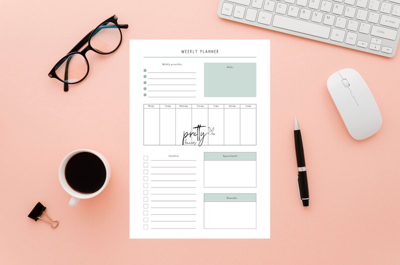 Printable Weekly Planner Printable Weekly Planner Page - Etsy