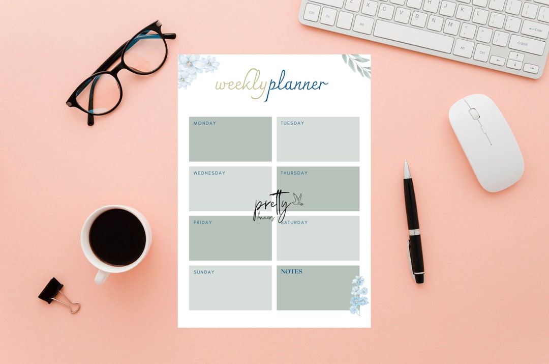 Printable Weekly Planner Sheet, Printable Weekly Schedule, Weekly ...