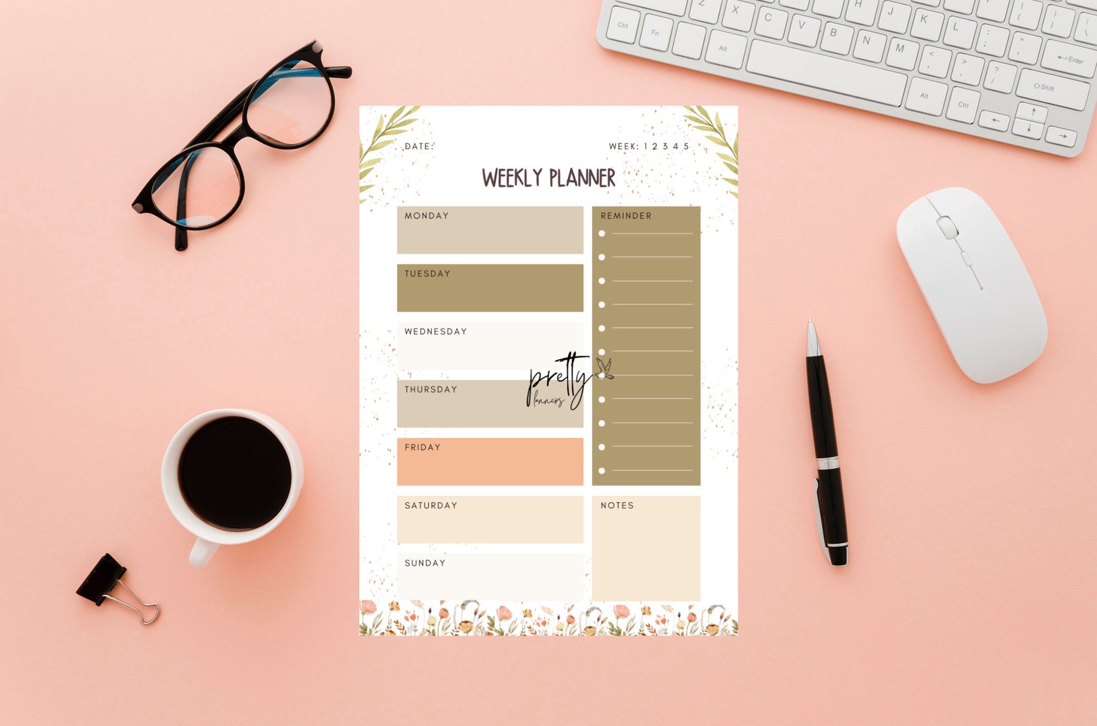 Printable Weekly Schedule, Printable Weekly Work, Weekly Planner ...