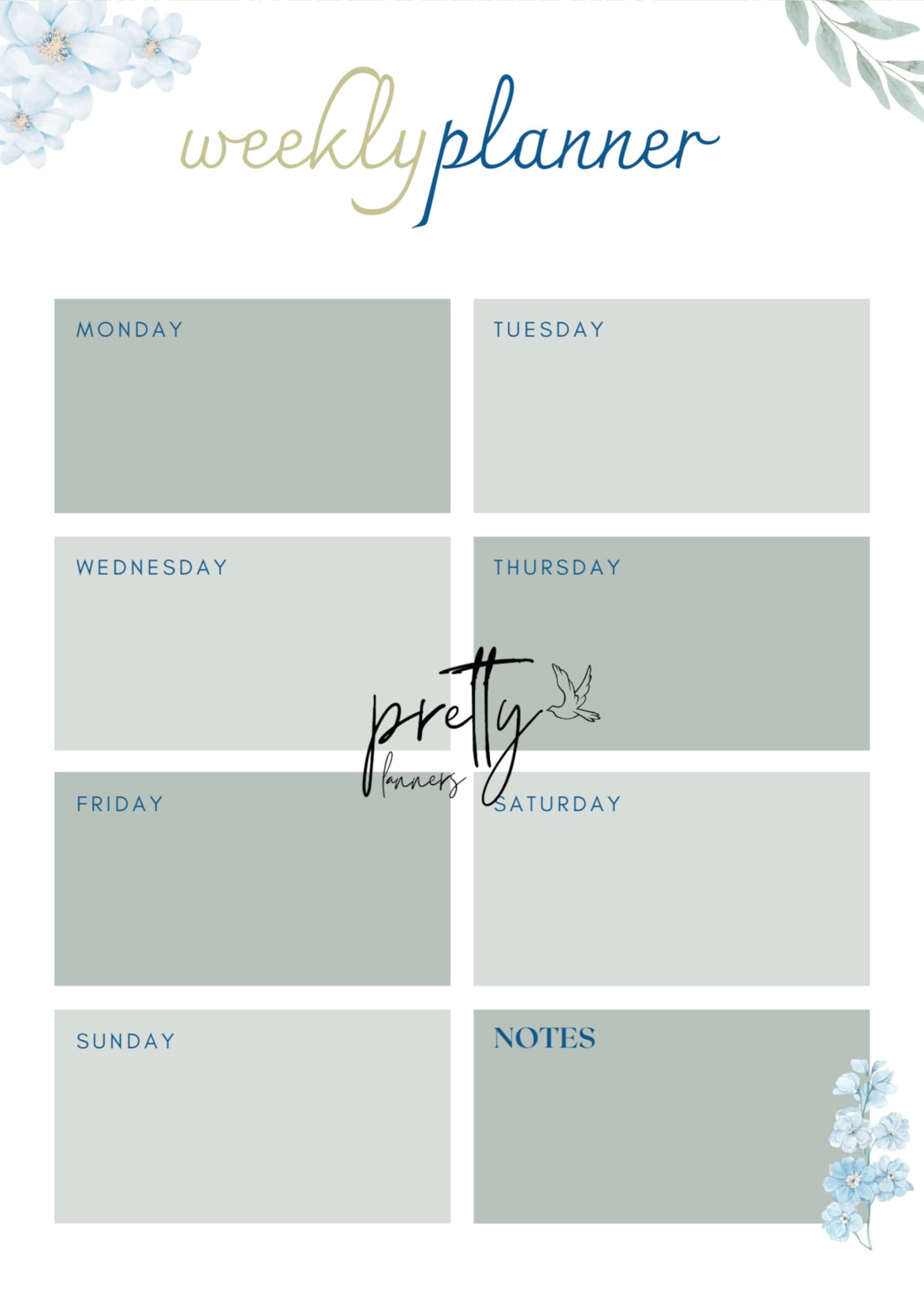 Printable Weekly Planner Sheet, Printable Weekly Schedule, Weekly ...