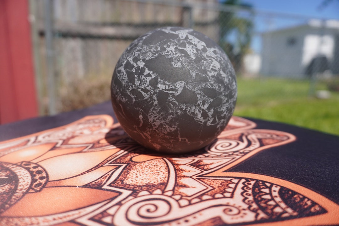 Shungite Sphere With Quartz to Filter Negative Emotions - Etsy