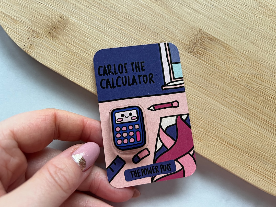 Calculator Pin Charming Office Character Cute Acrylic Brooch to ...