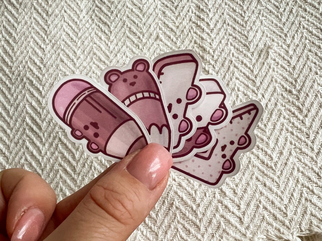 Teddy Bear Stationery Stuff Sticker Pack Set of Five Cute Foil ...