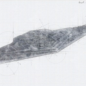 Star Wars Super Star Destroyer Print Spaceship Wall Art Painting Star ...