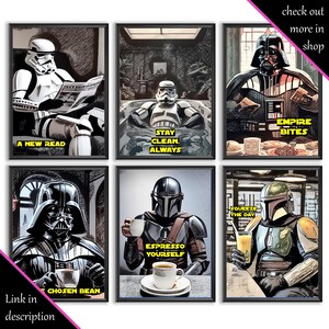 Star Wars Coffee Art Print: Stormtrooper & Darth Vader (digital ...