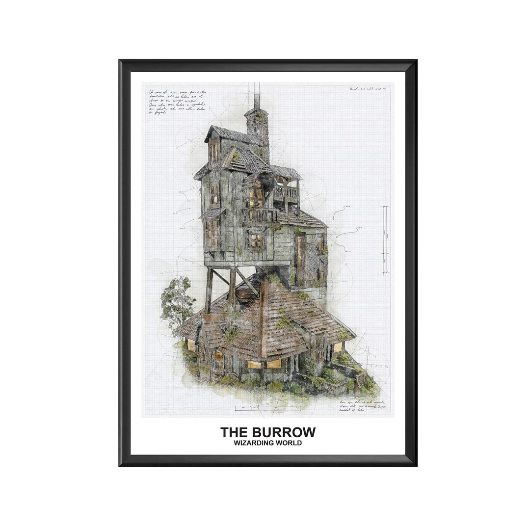 The Burrow Concept Sketch Wizard Poster Potter Wall Art - Etsy