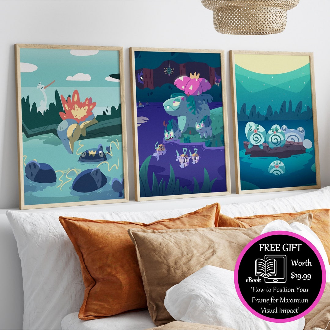 Pokemon Wildlife Cute Poster Pokemon Free Wall Art Pokemon Watercolor ...