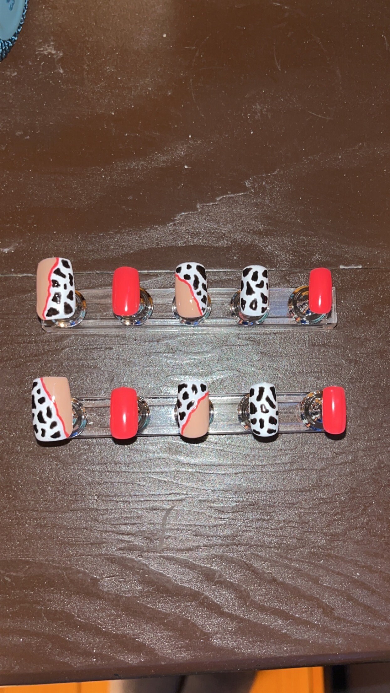 Pink Cowprint Punchy-western Boho Press on Nails Square Press on Nails ...