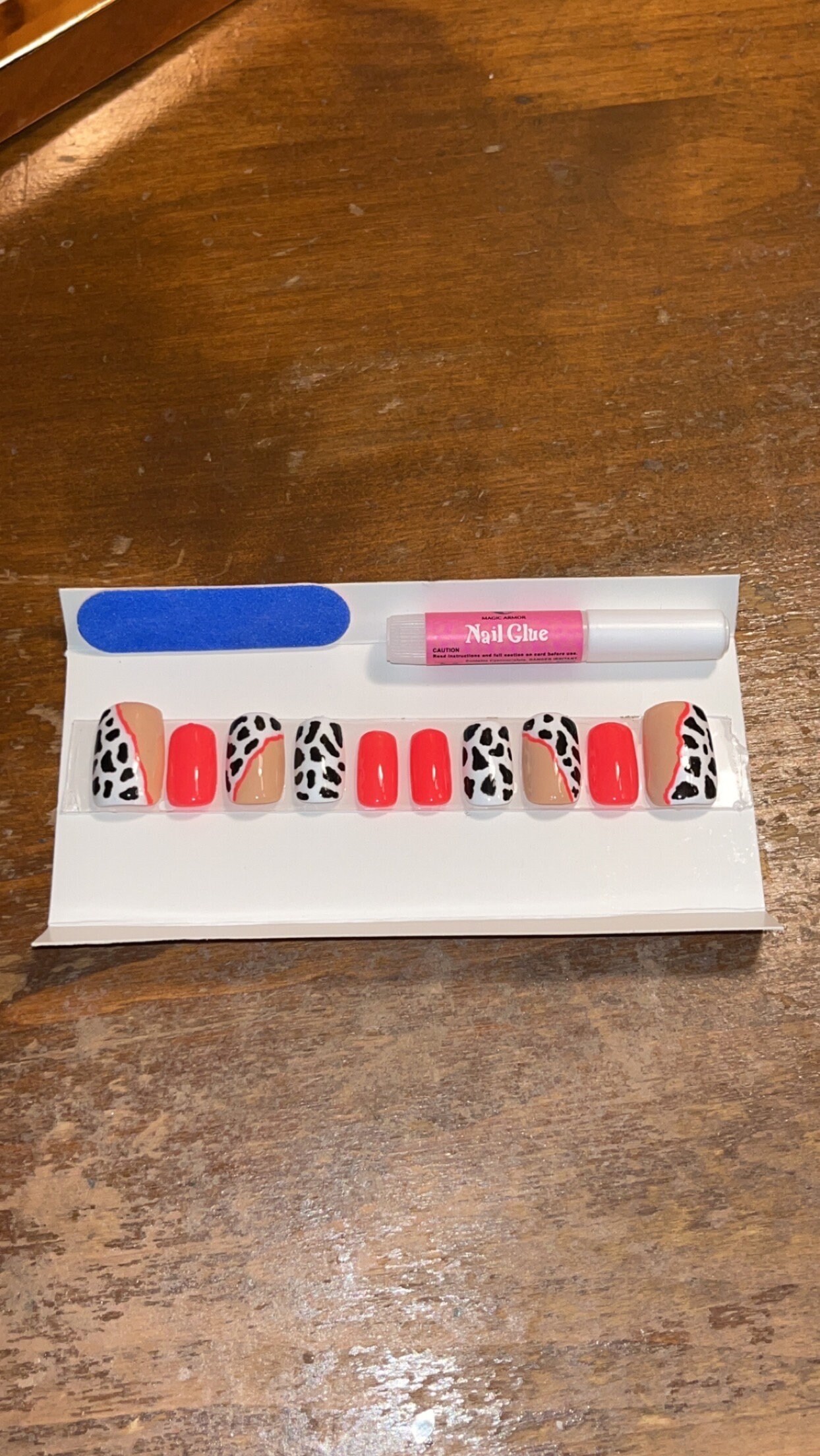Pink Cowprint Punchy-western Boho Press on Nails Square Press on Nails ...