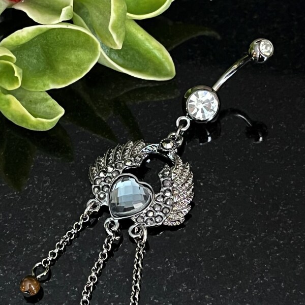 Navel Ring With Belly Chain - Etsy