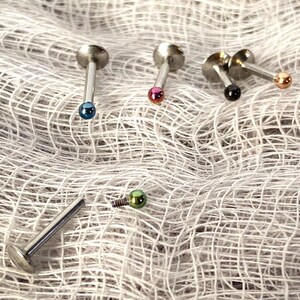1pc Tiny 2mm Titanium Micro Ball Labret Monroe Stud Internally Threaded 16g - Etsy
