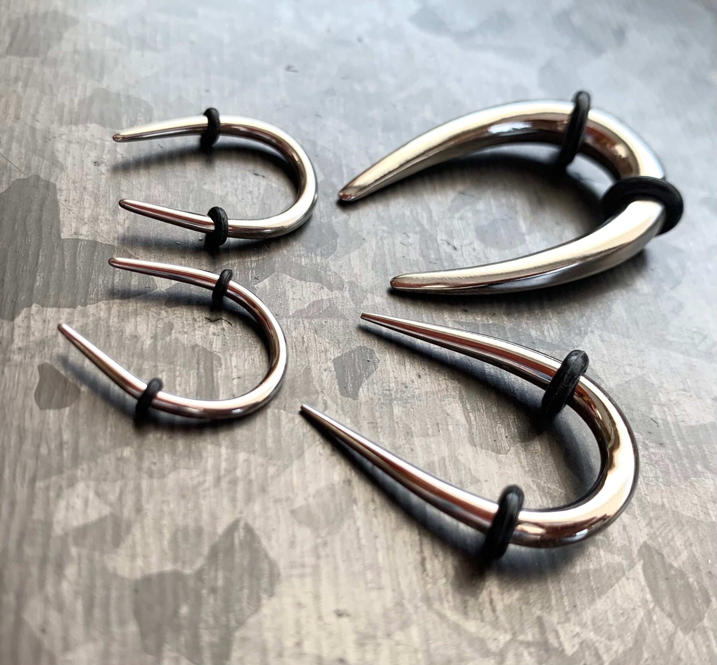 PAIR of Stunning 316L Surgical Steel Buffalo Hanging Tapers Expanders ...