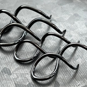 PAIR of Stunning Black 316L Surgical Steel Twist Hanging Tapers / Plugs ...
