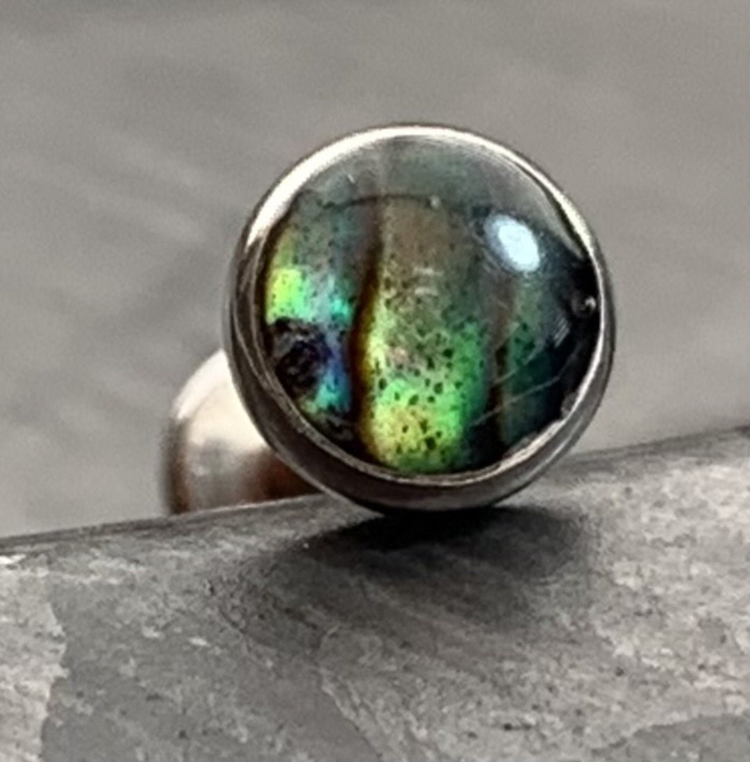 1 Piece Abalone Shell Steel Labret Internally Threaded Stud - 16g ...