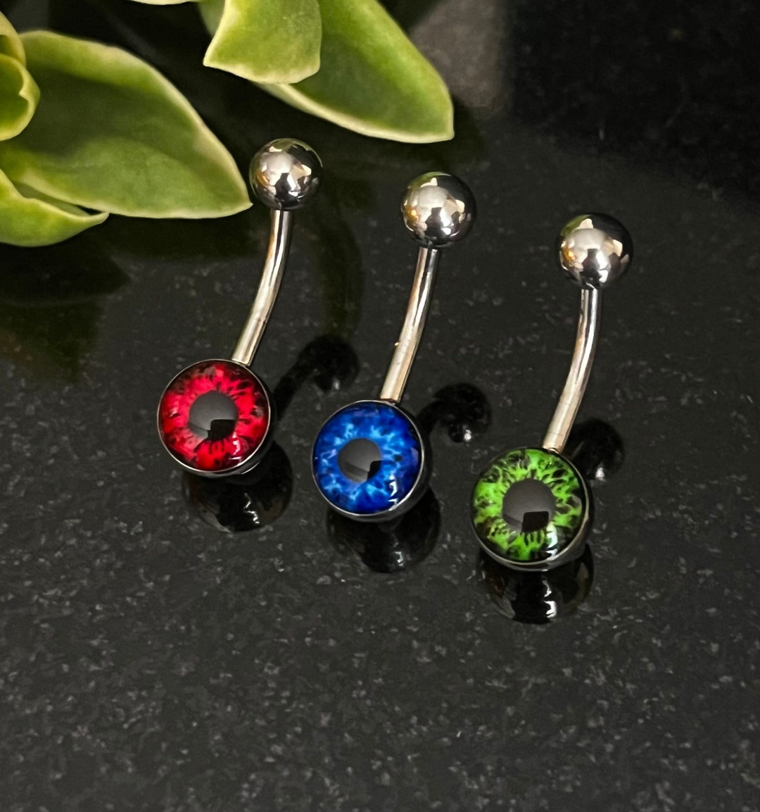 1 Piece Beautiful Eyeball Logo Navel / Naval Eye Ball Belly Ring - 14g ...