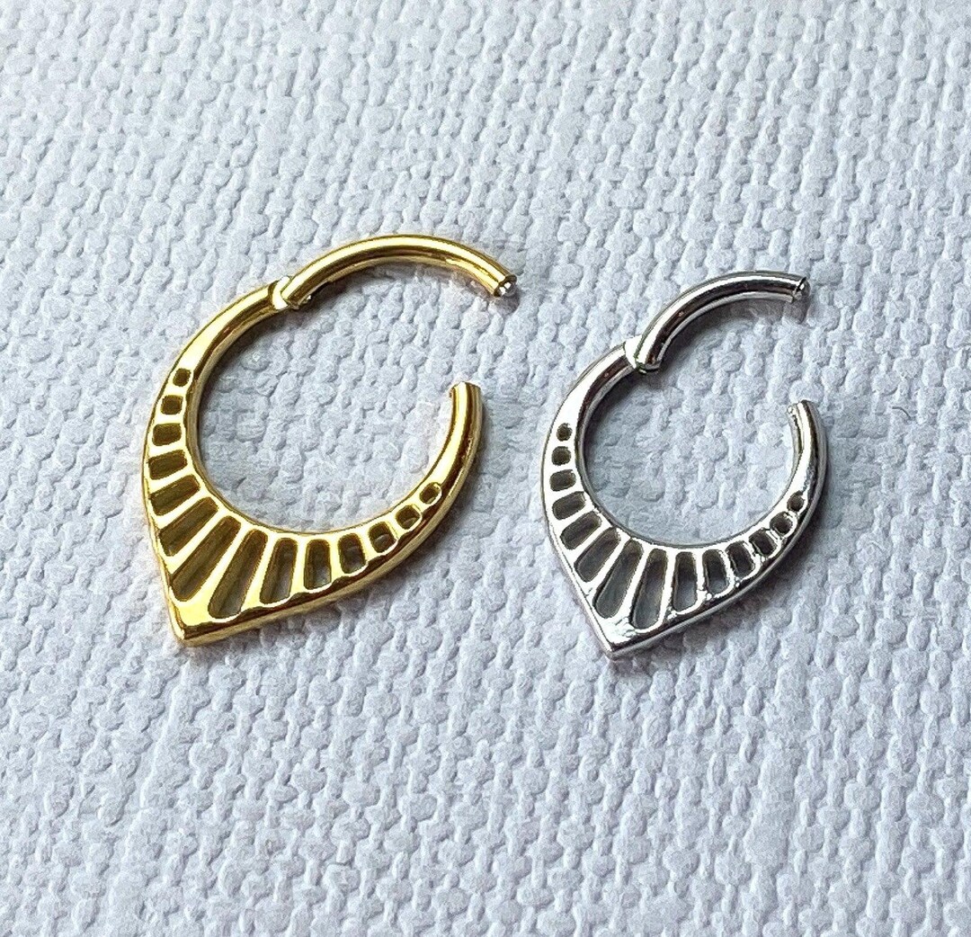 1pc Slotted Chevron Hinged Segment Ring Helix Septum Clicker Body ...