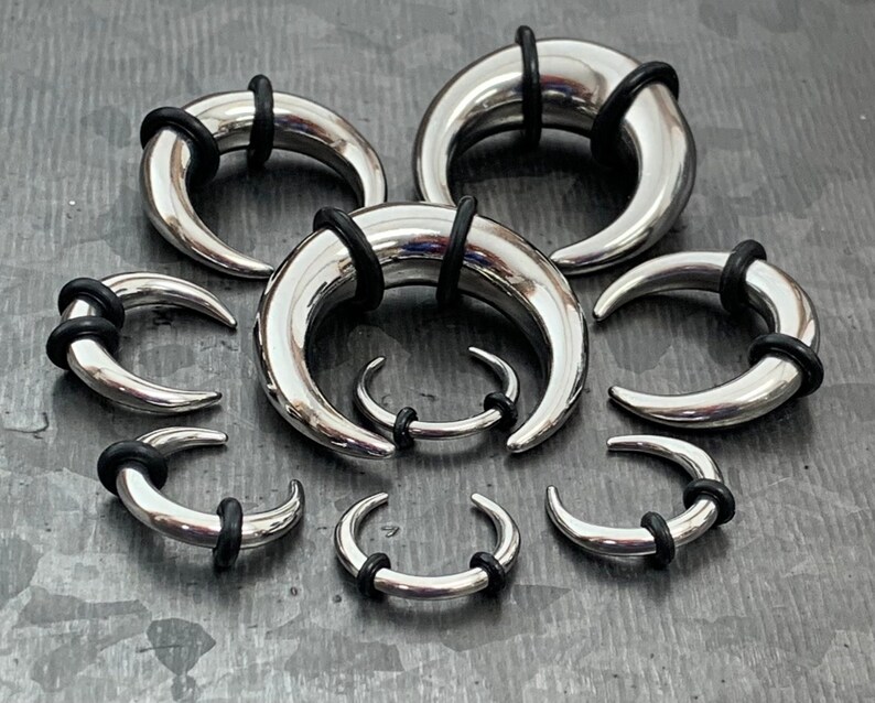 1 PIECE Solid 316L Surgical Steel Septum Ring / Buffalo Taper With O ...