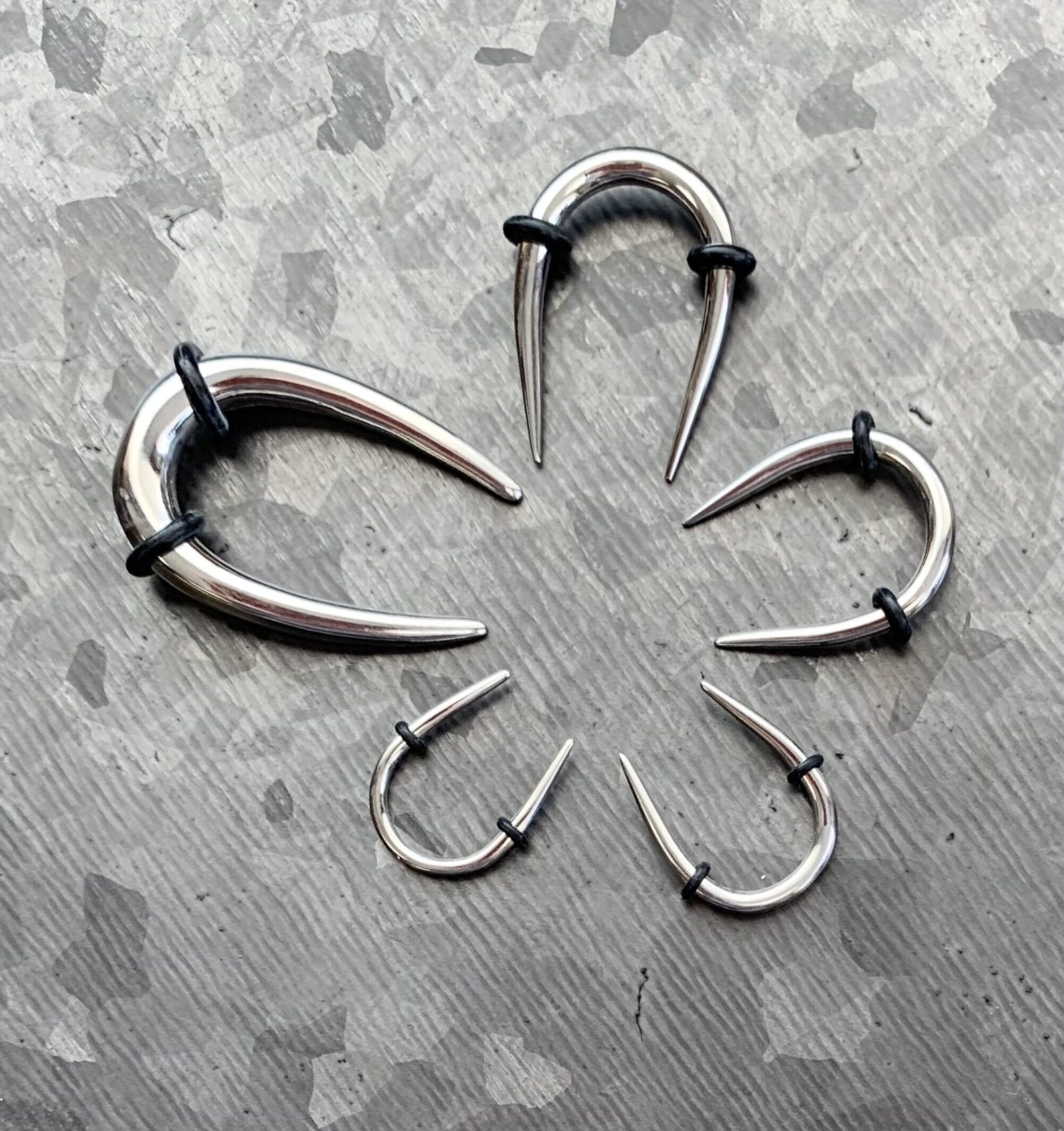 PAIR of Stunning 316L Surgical Steel Buffalo Hanging Tapers Expanders ...