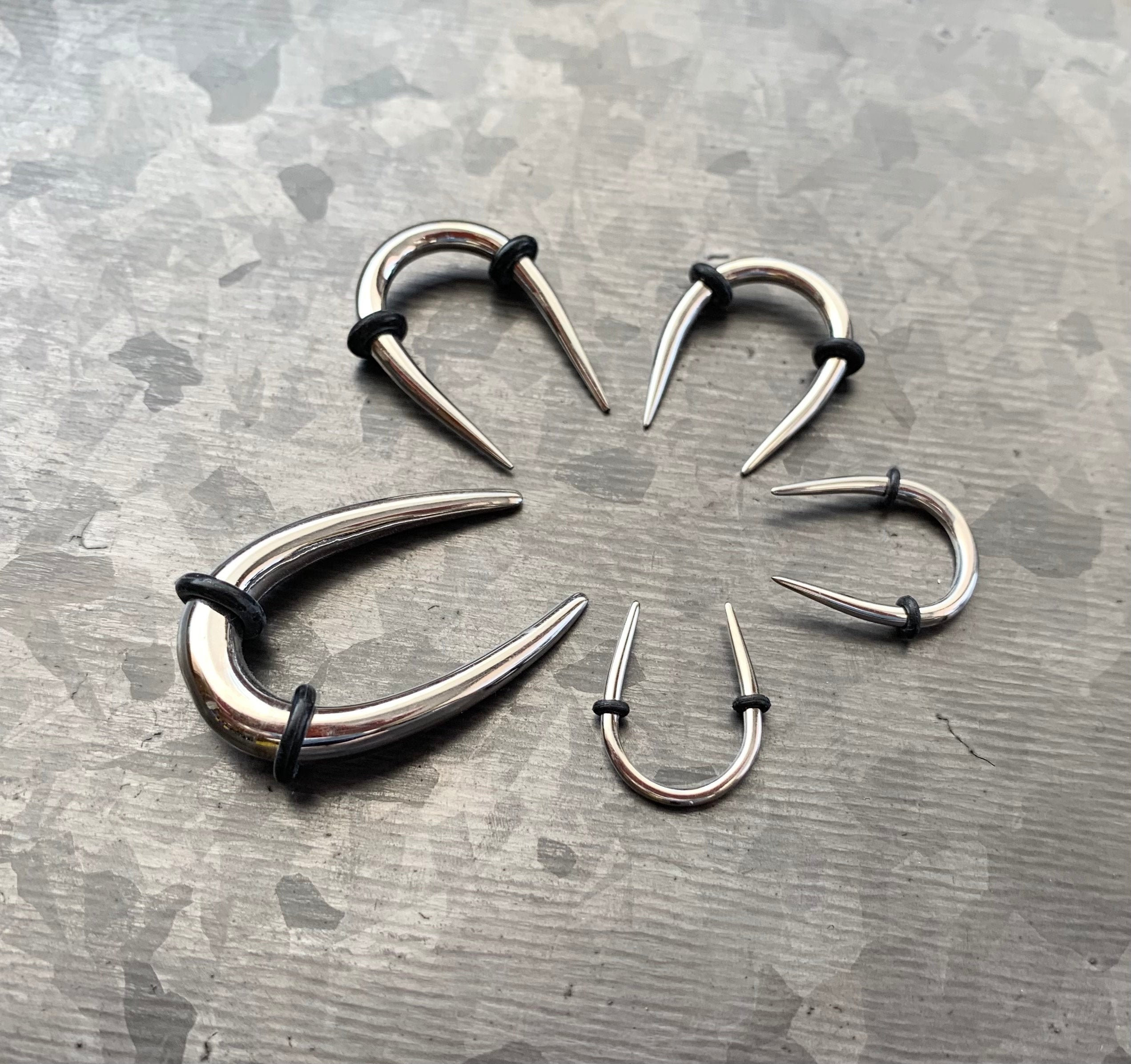 PAIR of Stunning 316L Surgical Steel Buffalo Hanging Tapers Expanders ...