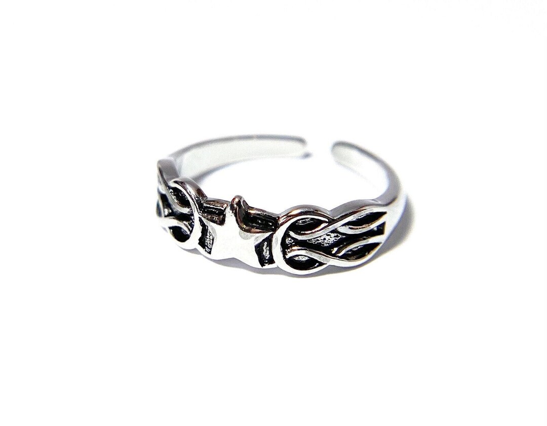 Weave Pattern W/ Star and Moons Center Adjustable Mid Ring / Toe Ring ...