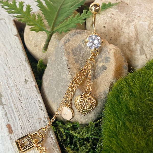 Key Belly Ring - Etsy