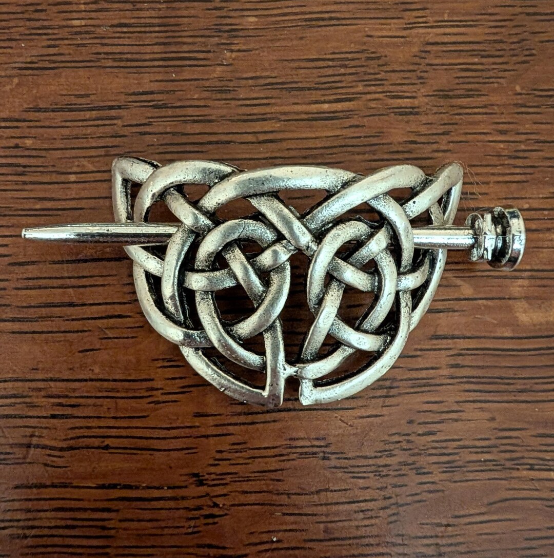 Celtic Knot Hair-pin or Scarf Tie With Crystal - Etsy