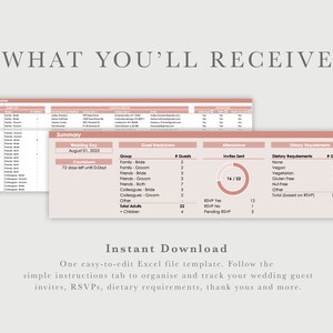 Wedding Guest List Template Guest List Tracker Spreadsheet Wedding ...