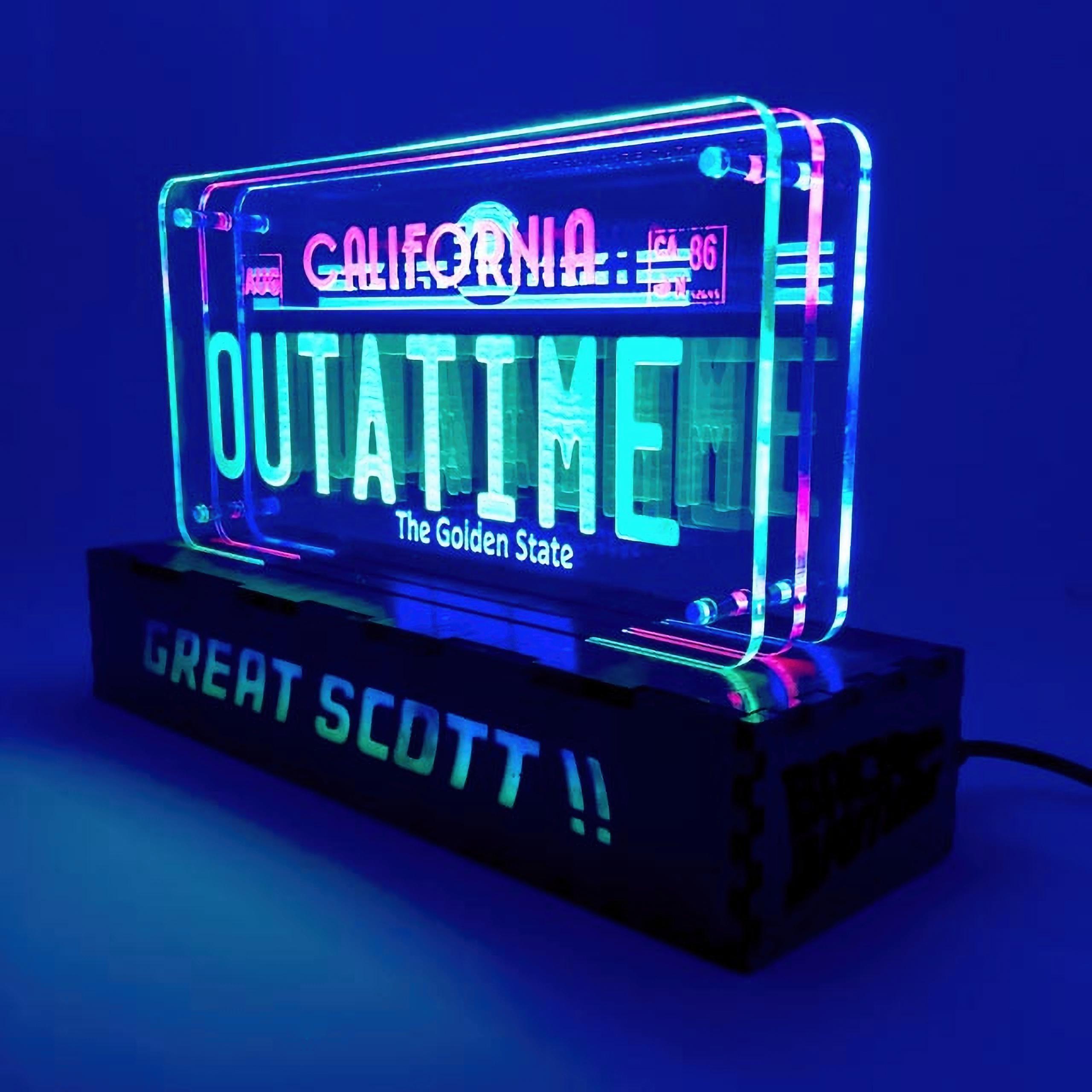 Back to the Future LED Sign, Delorean, OUTATIME License Plate, Laser ...