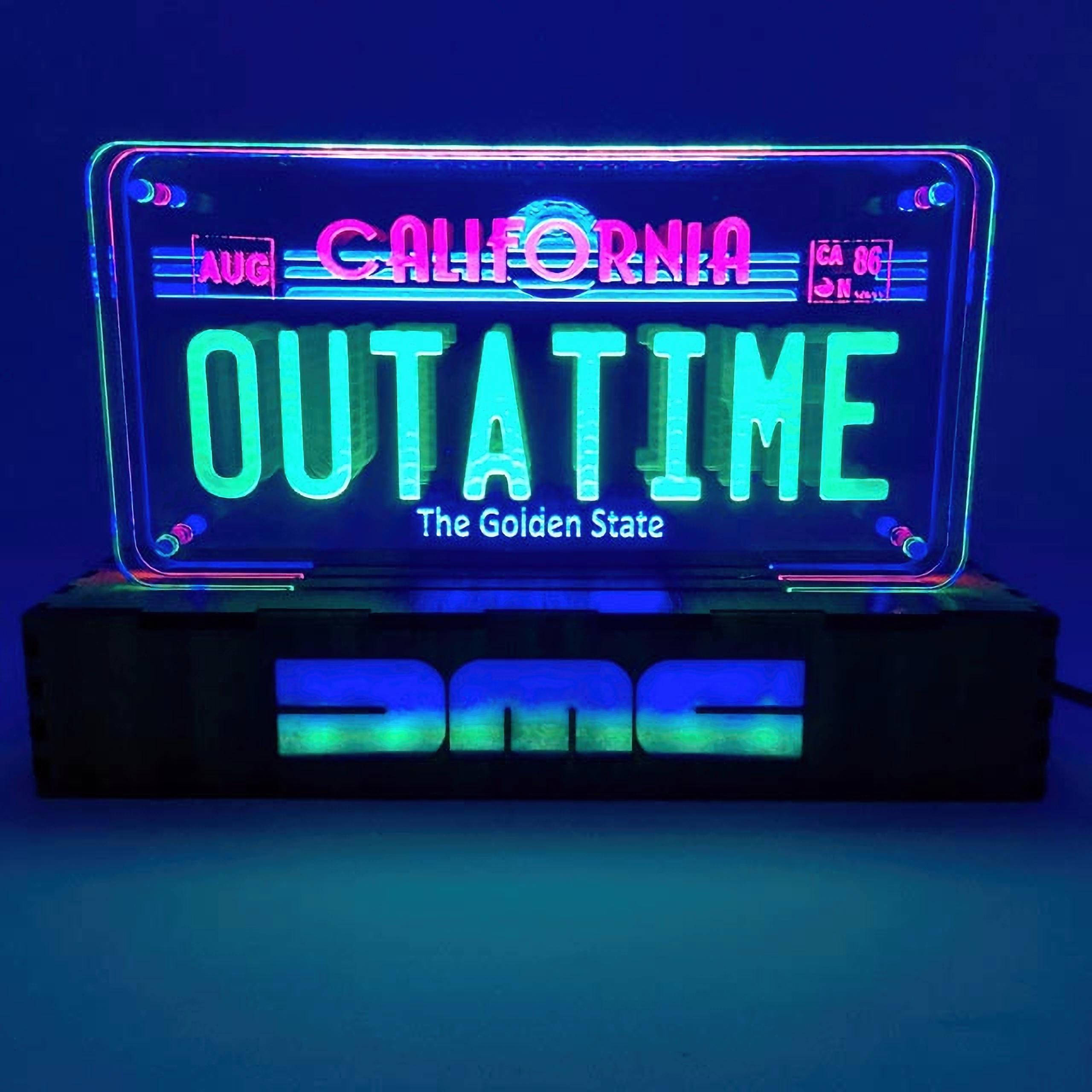 Back to the Future LED Sign, Delorean, OUTATIME License Plate, Laser ...