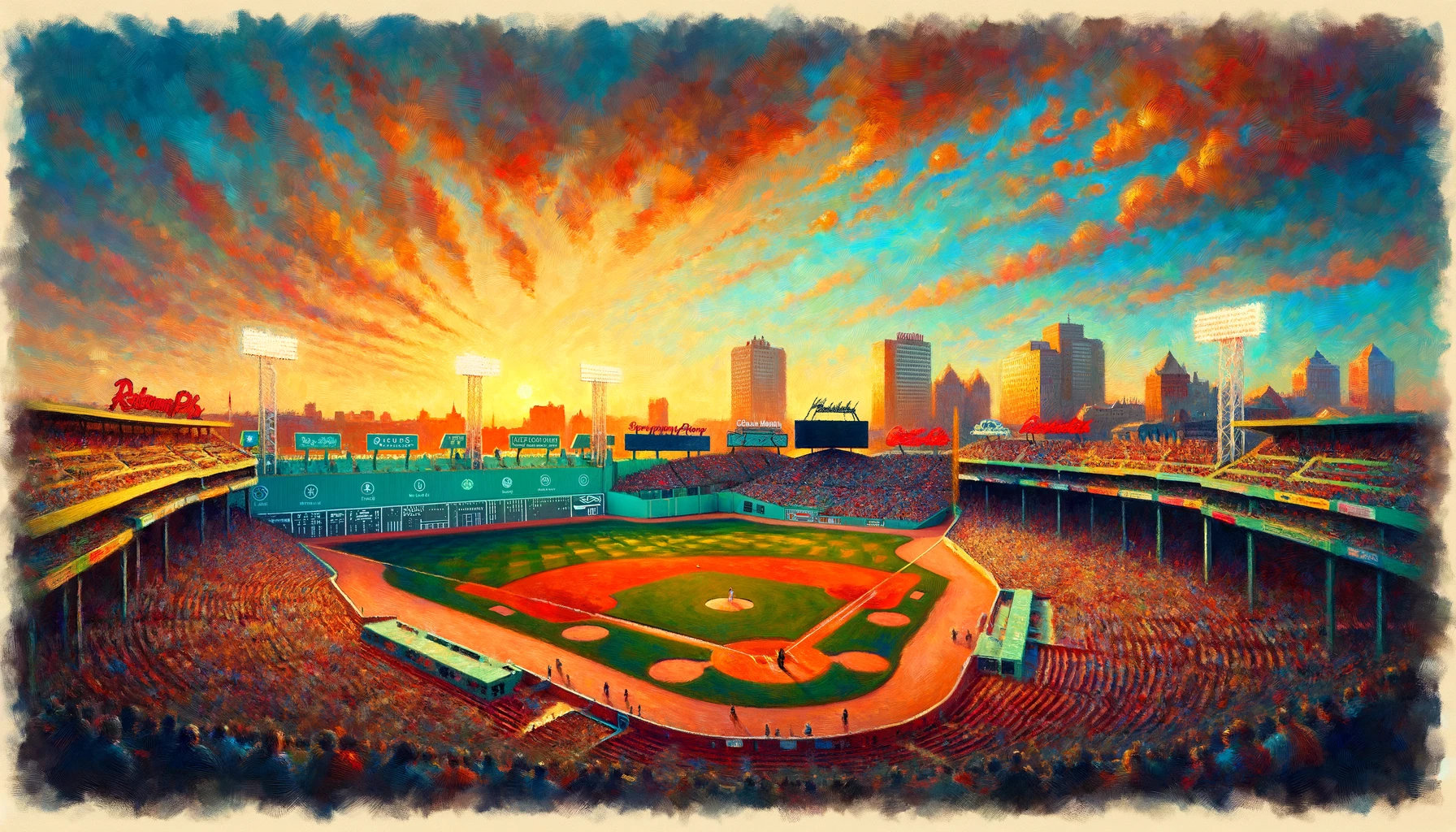Fenway Park Art Series Set of 4 Boston Red Sox Digital Prints, Historic ...