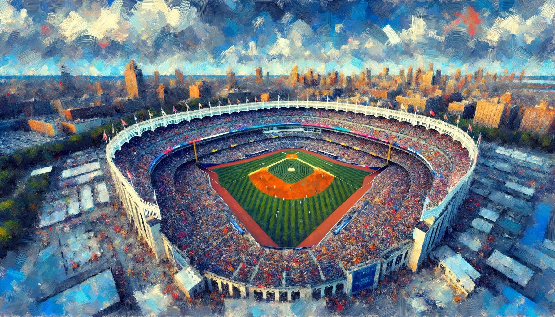 Yankee Stadium Art Collection Set of 4 Digital Prints for Yankee Fans ...