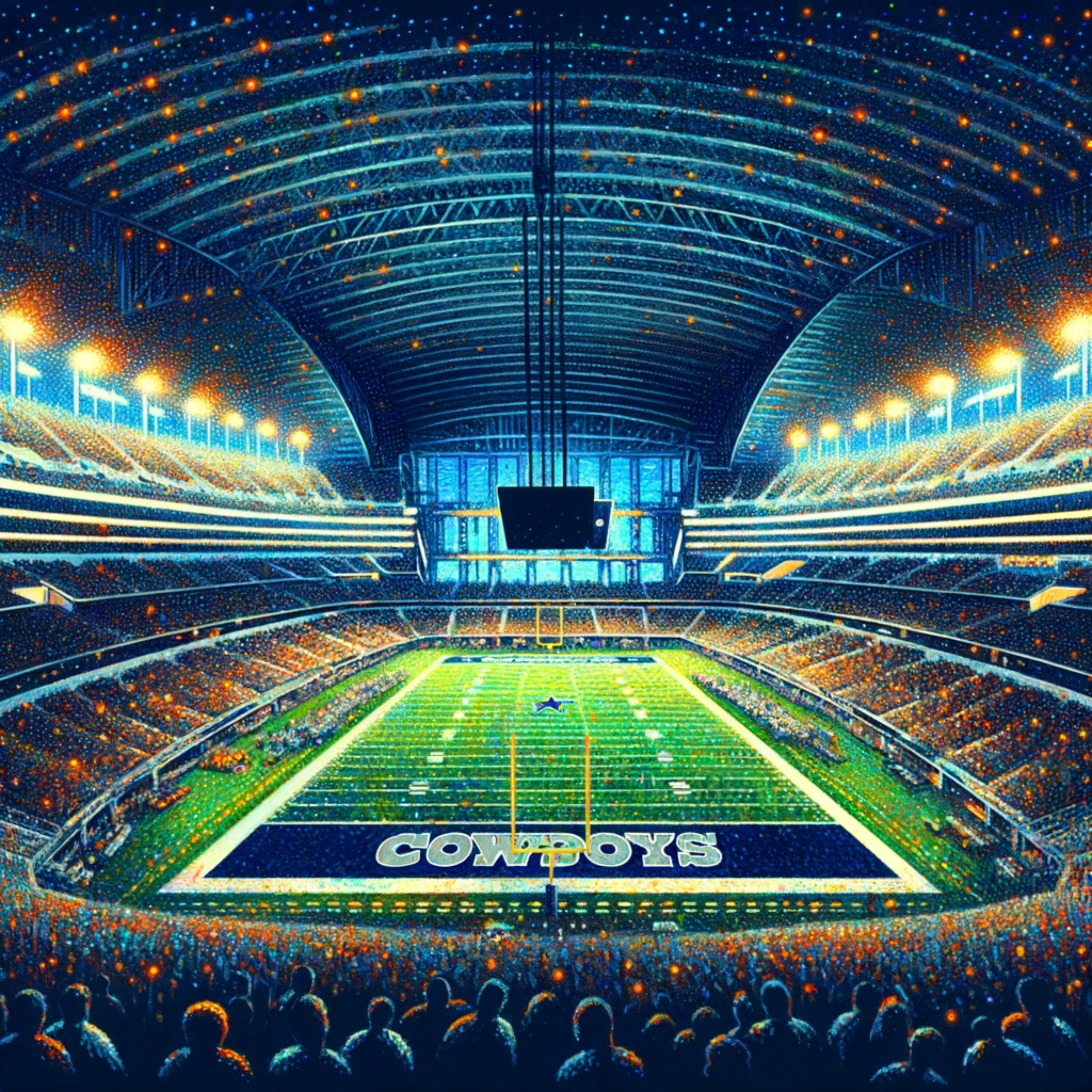 AT&T Stadium Art Collection Set of 4 Digital Prints for Cowboys Fans ...