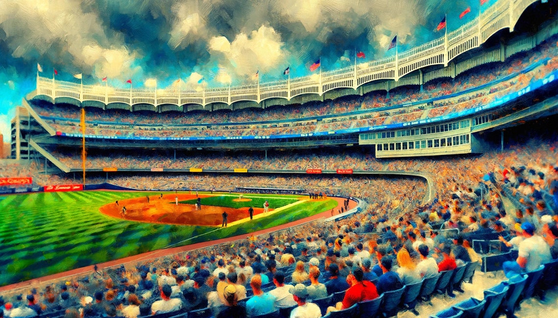 Yankee Stadium Art Collection Set of 4 Digital Prints for Yankee Fans ...