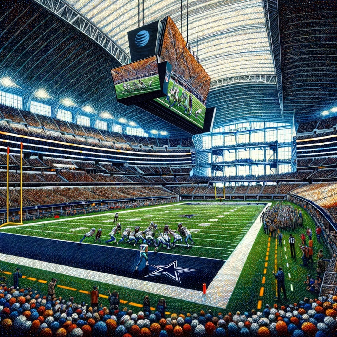 AT&T Stadium Art Collection Set of 4 Digital Prints for Cowboys Fans ...