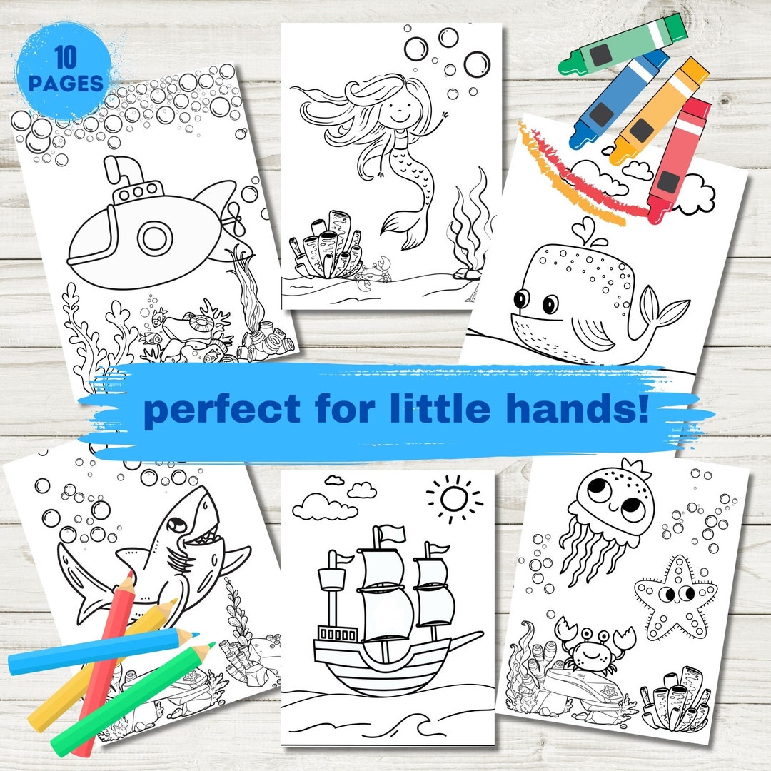 Invitation to Underwater Adventure: Fun Coloring Pages for Kids ,under ...