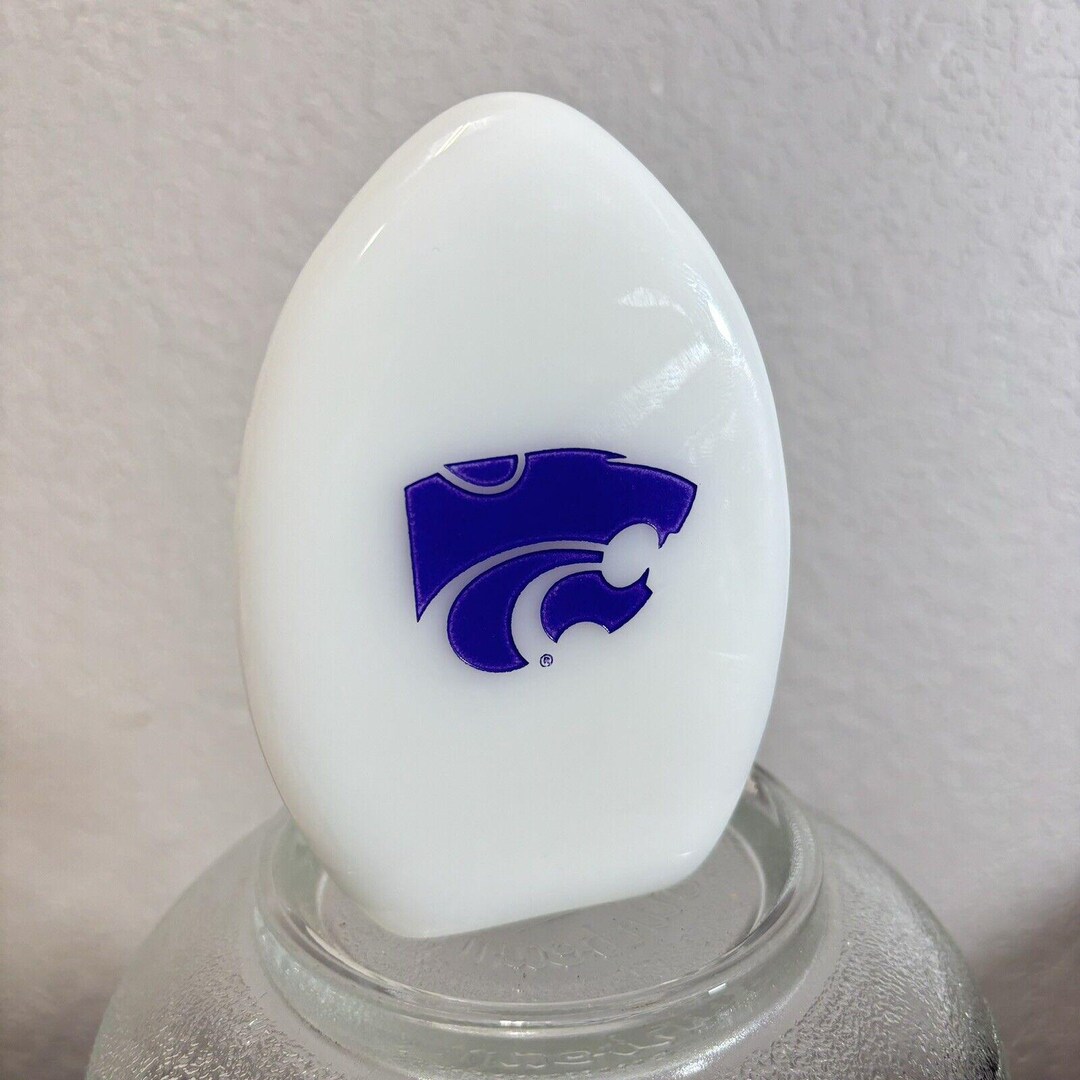Fenton Milk Glass Half Football Paperweight Kansas State Wildcat W ...