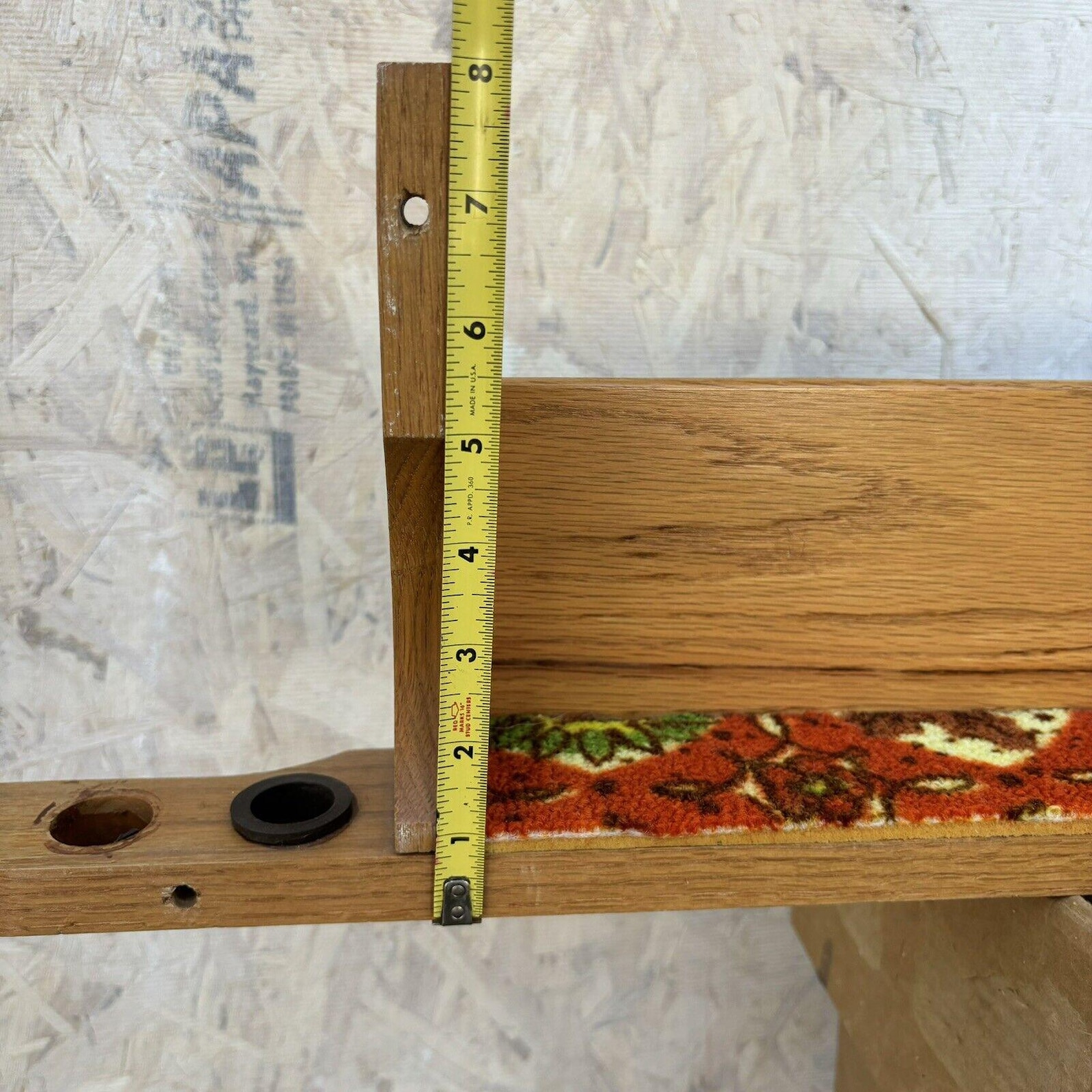 Vintage Church Pew Book Bible Magazine Rack W/ Communion Cup Holder ...