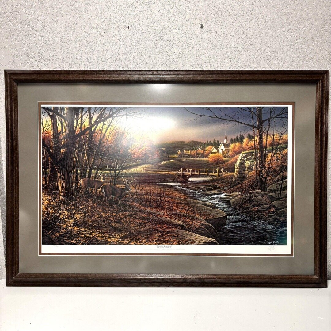 Signed Limited Edition "indian Summer” Art by Terry Redlin 1988 3965/ ...