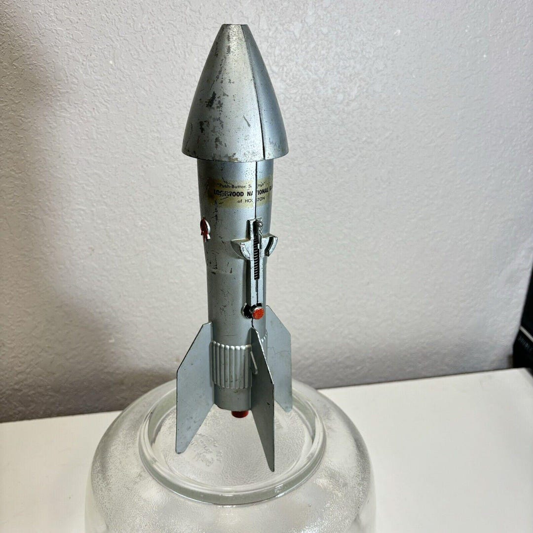 Vintage Rocket Bank Berzac Creation 1957 Astro Mfg Detroit Cast Metal ...