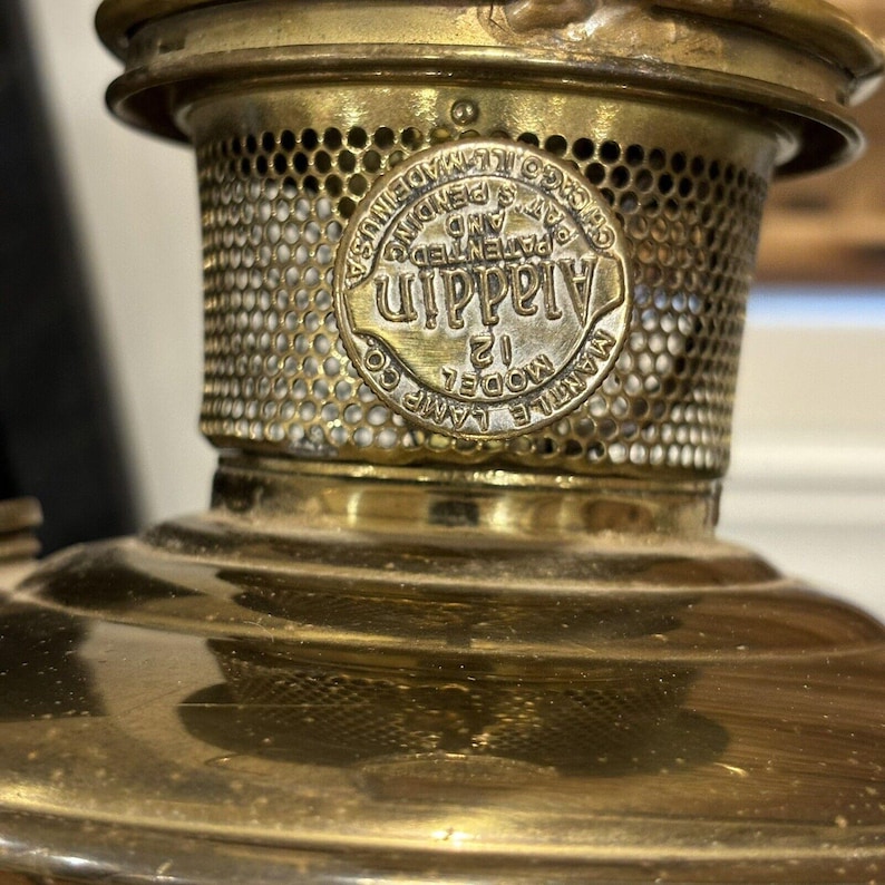 Antique Aladdin Model #12 Brass Kerosene Oil Lamp Electrified - Etsy