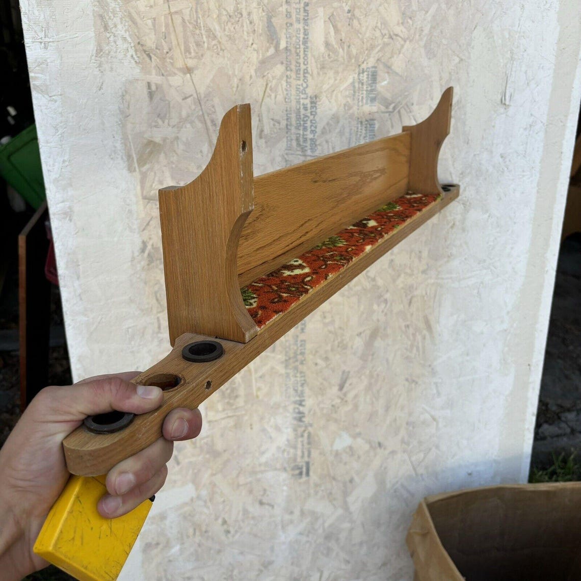 Vintage Church Pew Book Bible Magazine Rack W/ Communion Cup Holder ...