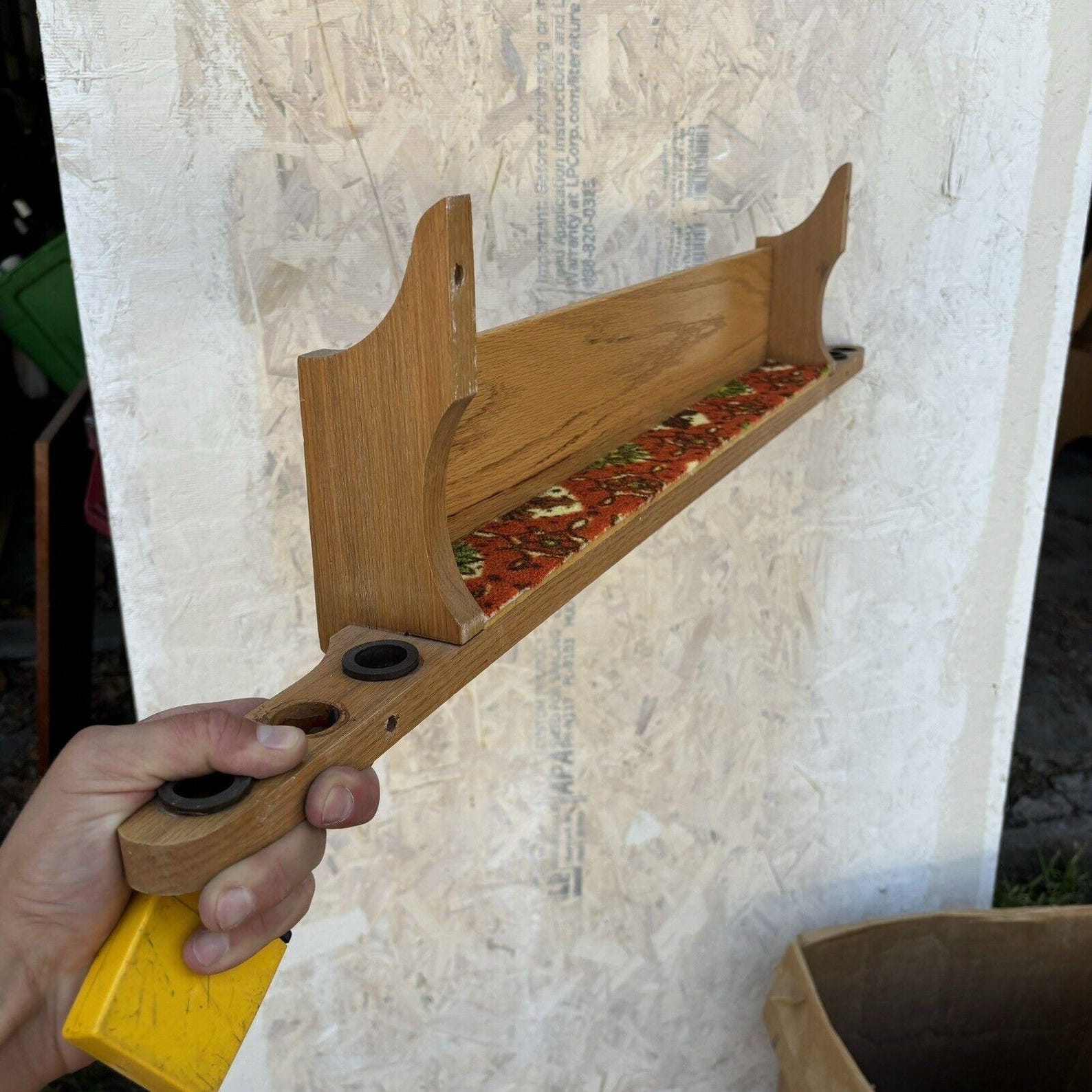 Vintage Church Pew Book Bible Magazine Rack W/ Communion Cup Holder ...